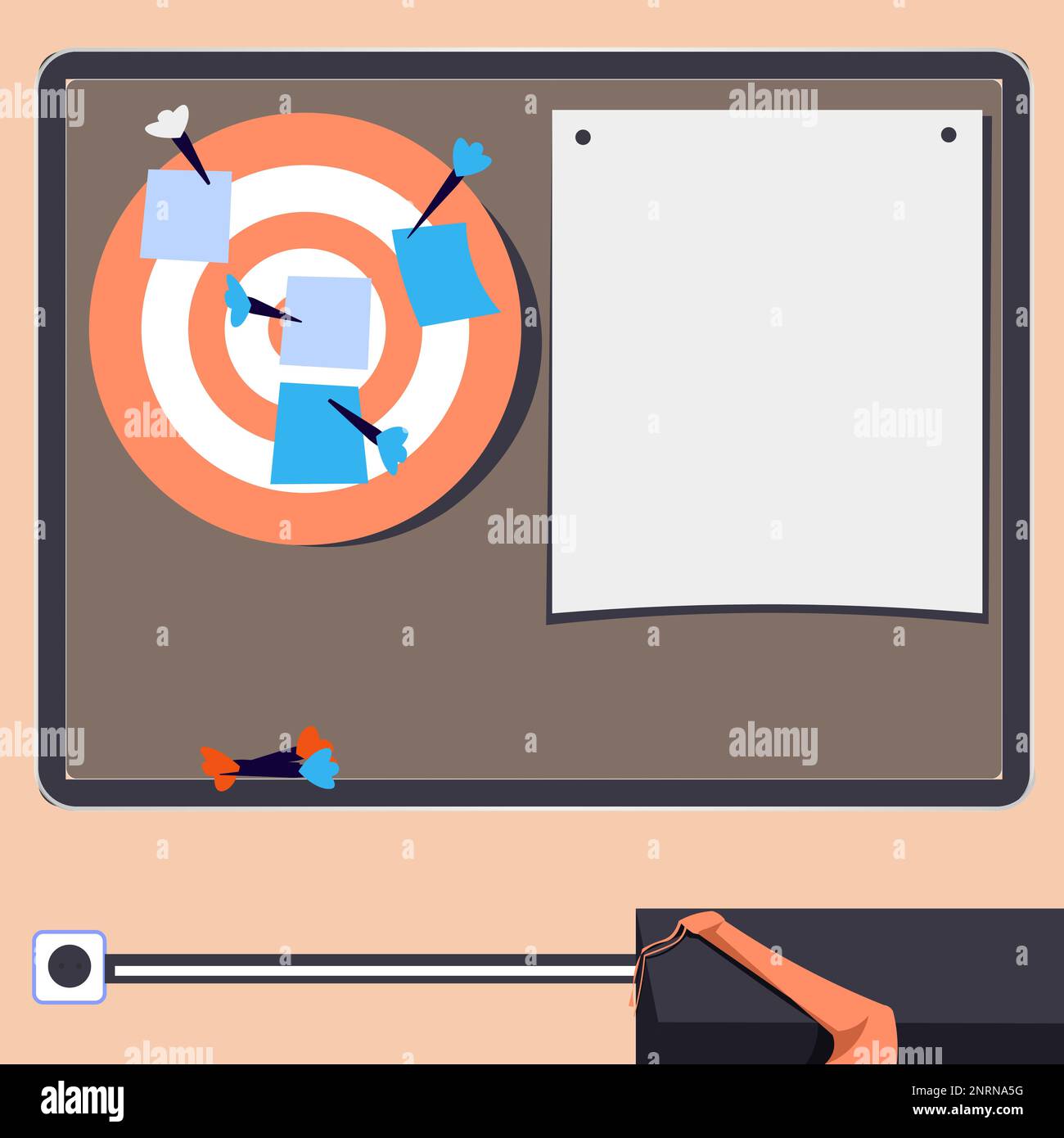 Vector illustration with school whiteboard. Papers contain brand new ...