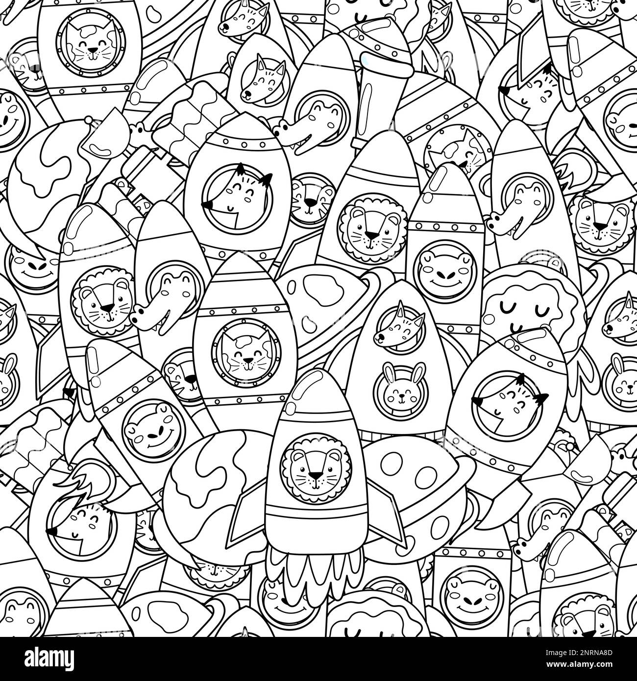 Astronaut colouring in page Stock Vector Images - Alamy