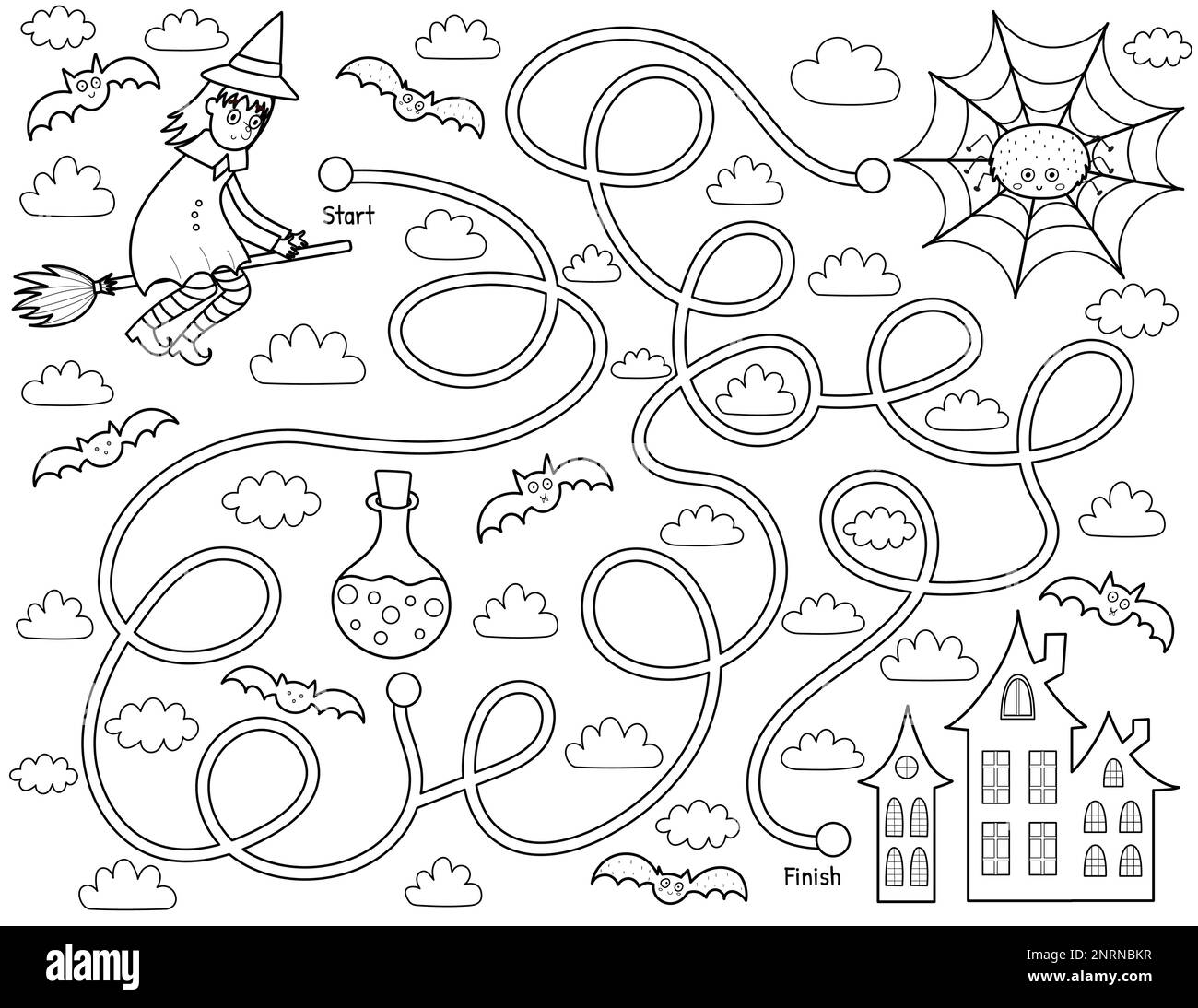 Halloween house coloring Cut Out Stock Images & Pictures - Alamy