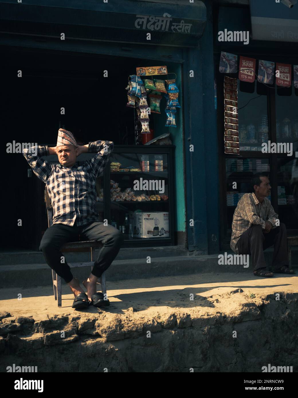 Kathmandu, Nepal, 04 23 2022: A man chilling in the streets of ...