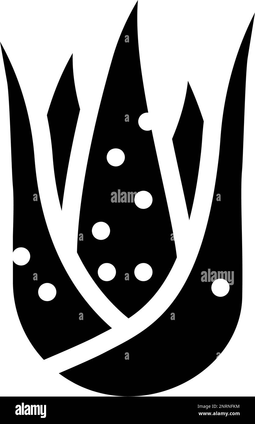 green aloe vera glyph icon vector illustration Stock Vector Image & Art ...