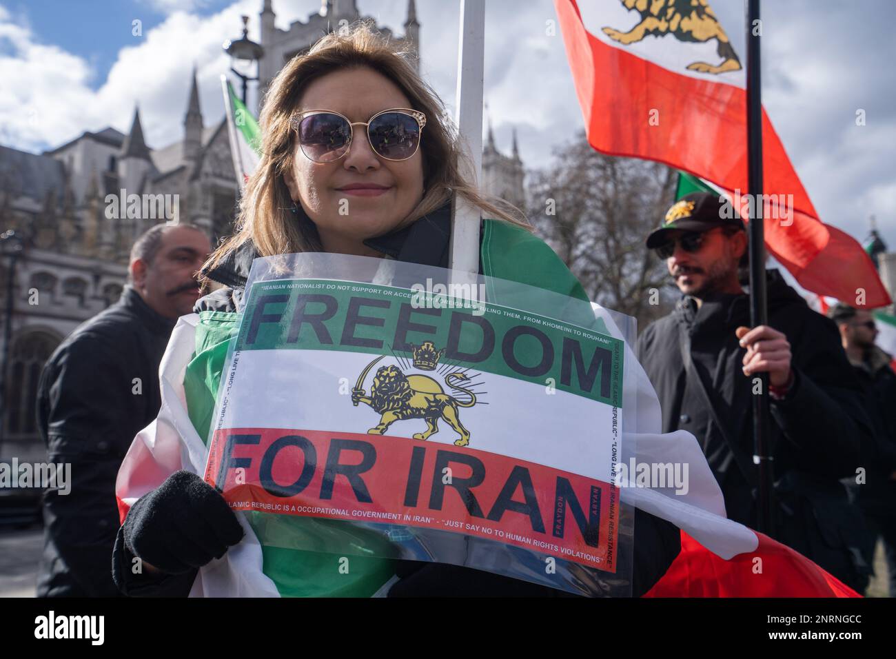 London, UK. 27 February 2023. Anti Iran protesters gathered in ...