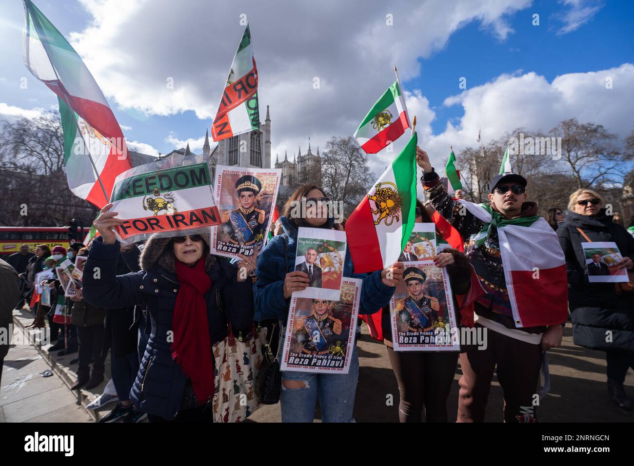 London, UK. 27 February 2023. Anti Iran protesters gathered in ...