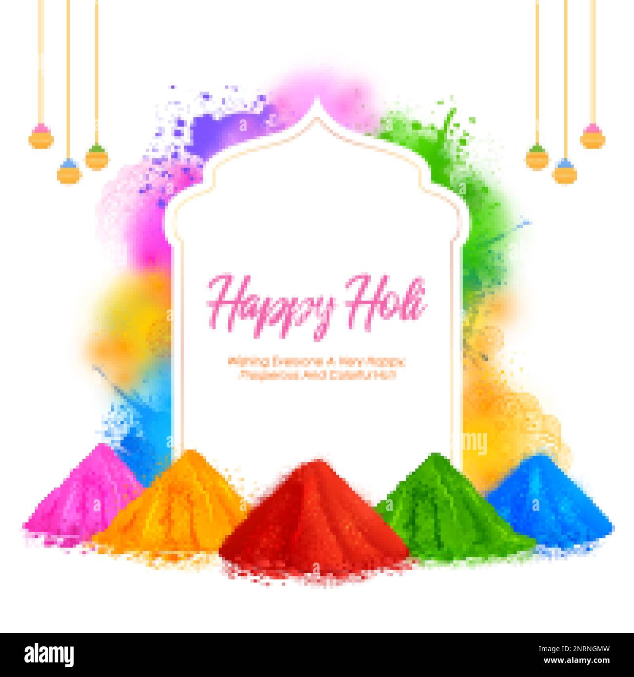 illustration of abstract colorful Happy Holi background card design for ...