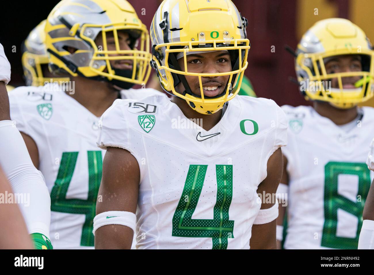Oregon Ducks cornerback Thomas Graham Jr. (4) flashes a smile during ...