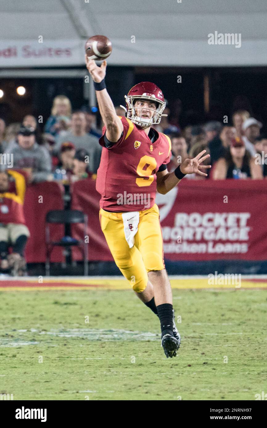 Southern California Trojans quarterback Kedon Slovis (9) throws a pass ...