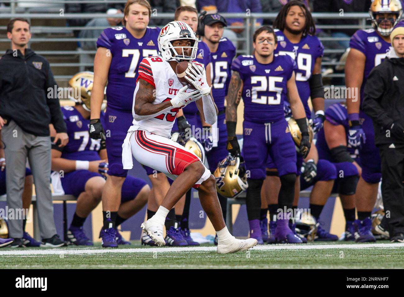 Utah Utes wide receiver Bryan Thompson (19) catching a pass during the ...