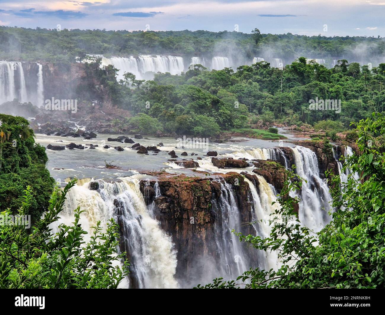 Iguazu Falls, the largest series of waterfalls of the world, located at ...