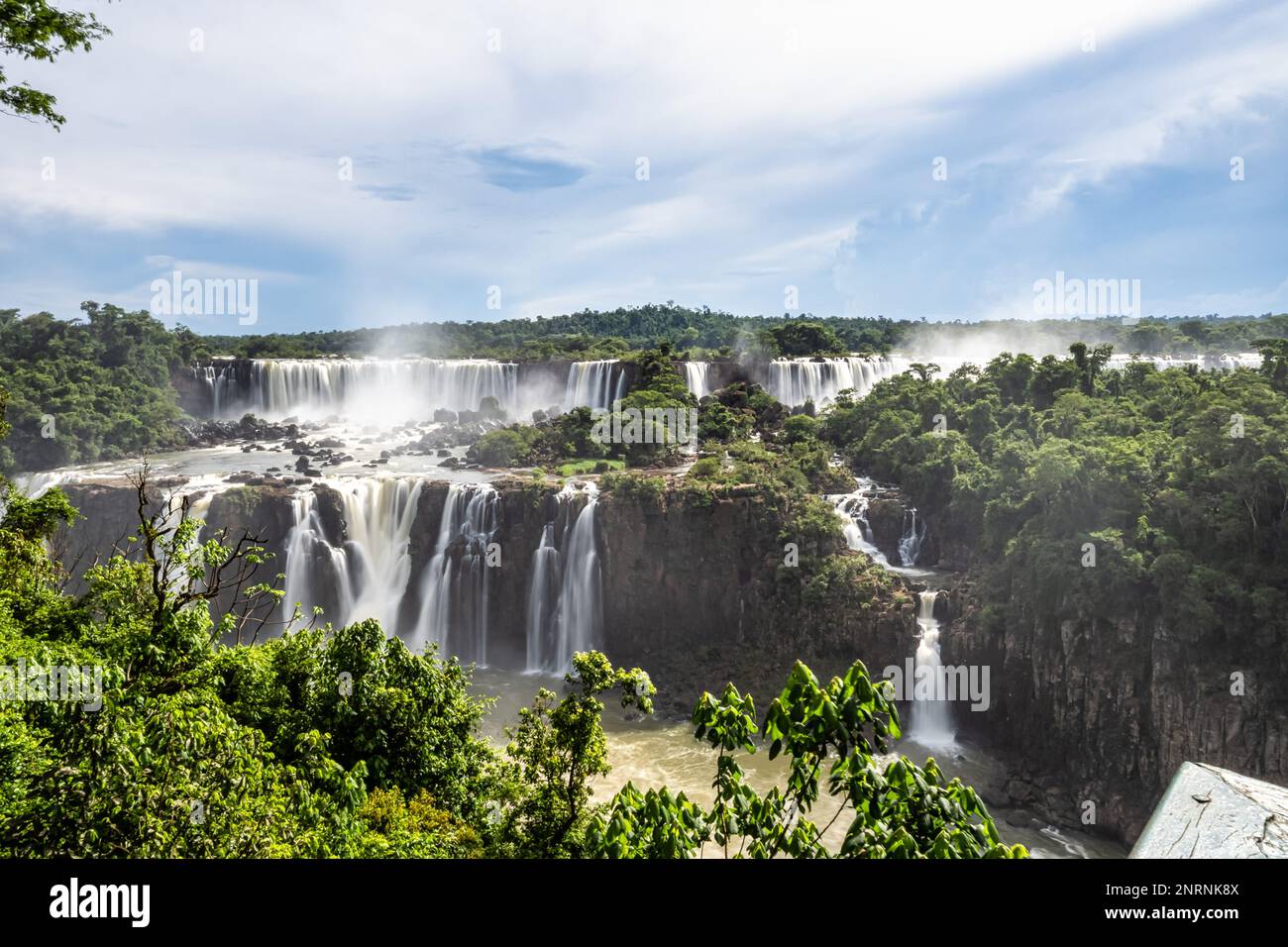 Iguazu Falls, the largest series of waterfalls of the world, located at ...