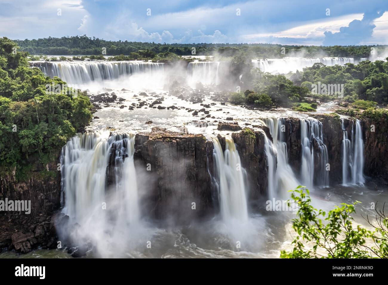 Iguazu Falls, the largest series of waterfalls of the world, located at ...