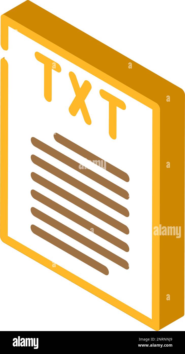 txt file format document isometric icon vector illustration Stock ...