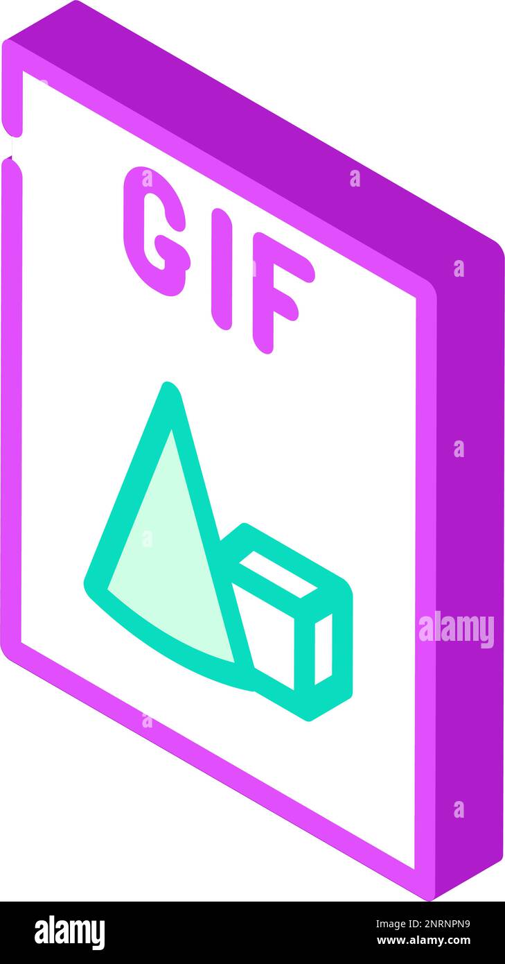 gif file format document isometric icon vector illustration Stock ...