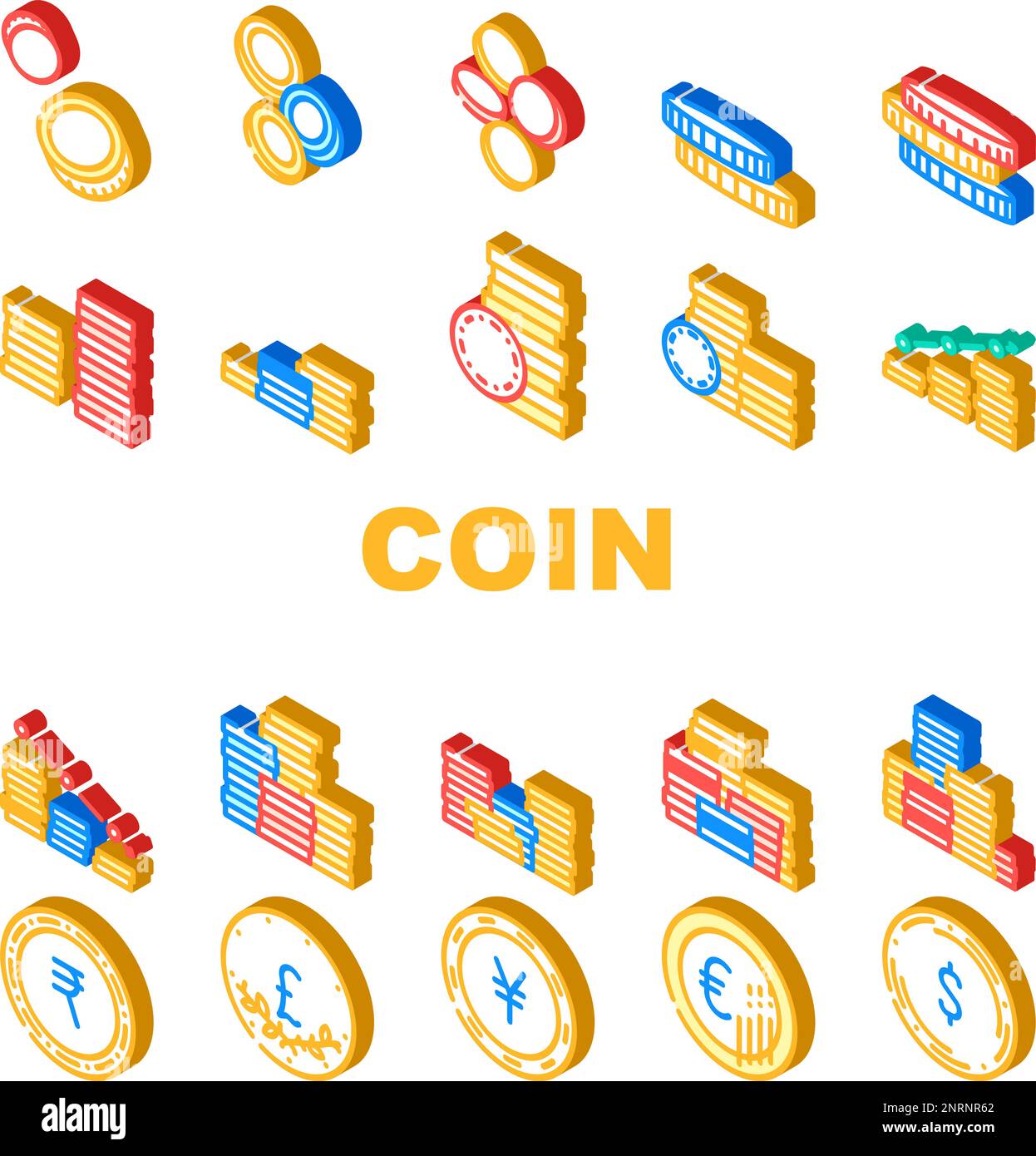 coin money business icons set vector Stock Vector Image & Art - Alamy