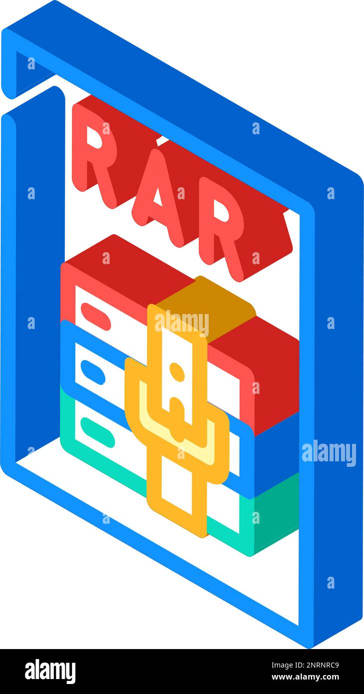 Rar File Format Document Isometric Icon Vector Illustration Stock Vector Image And Art Alamy