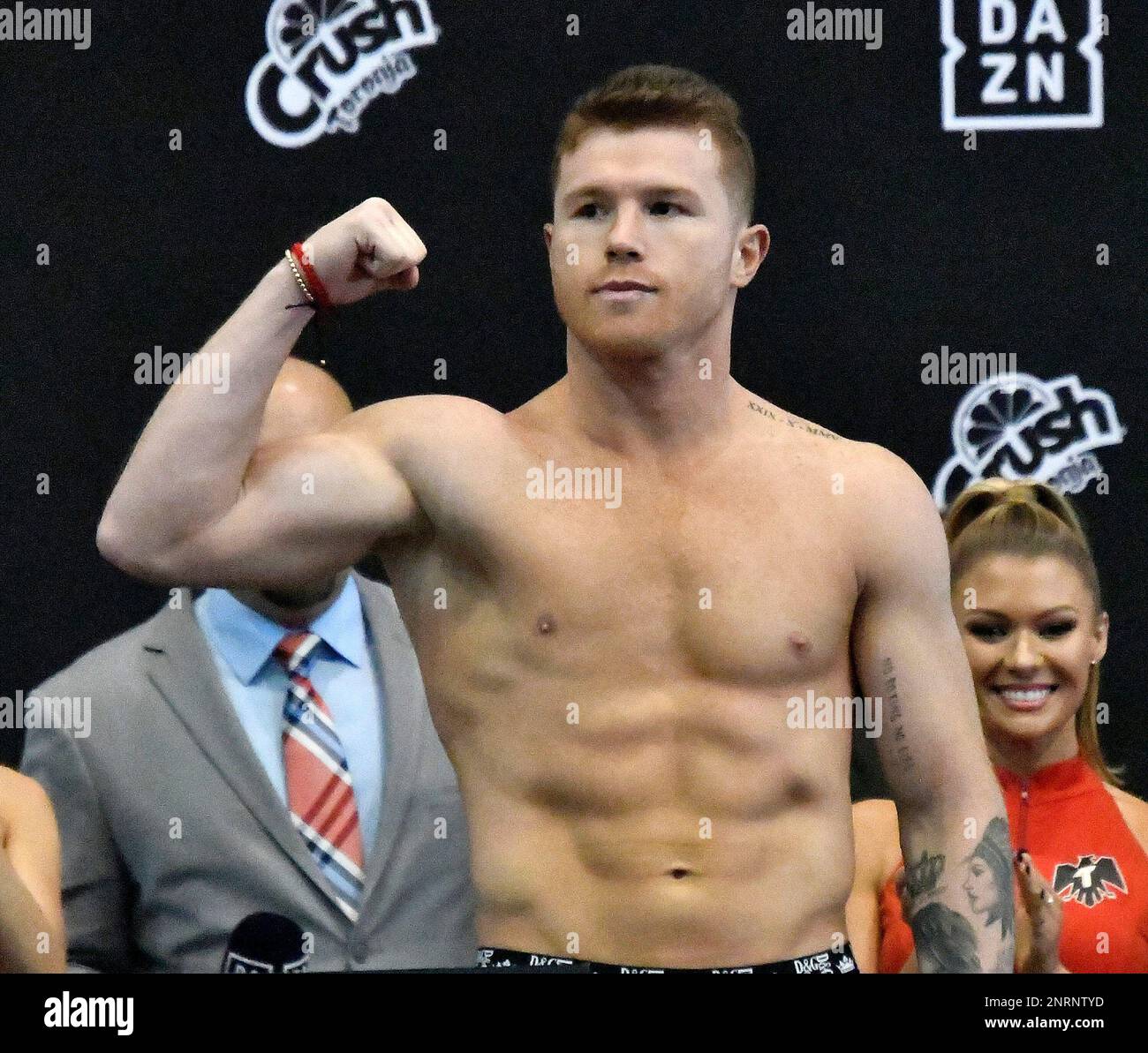 Mexico's Canelo Alvarez weighs in at 174 pounds at todays weigh In at ...