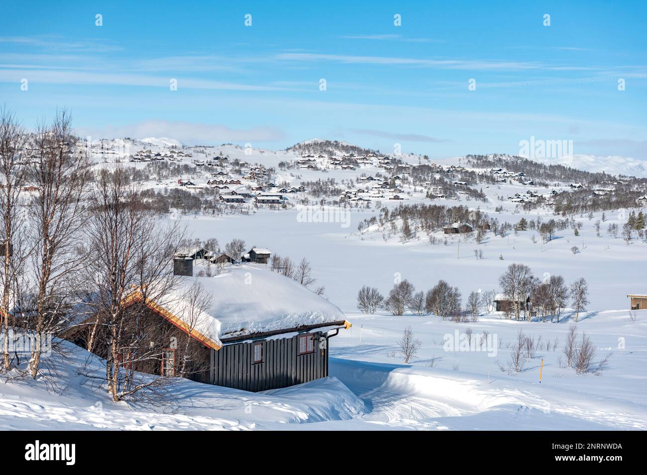 Scenic winter landscape and private cabins at Vierli (Vinje, Telemark ...