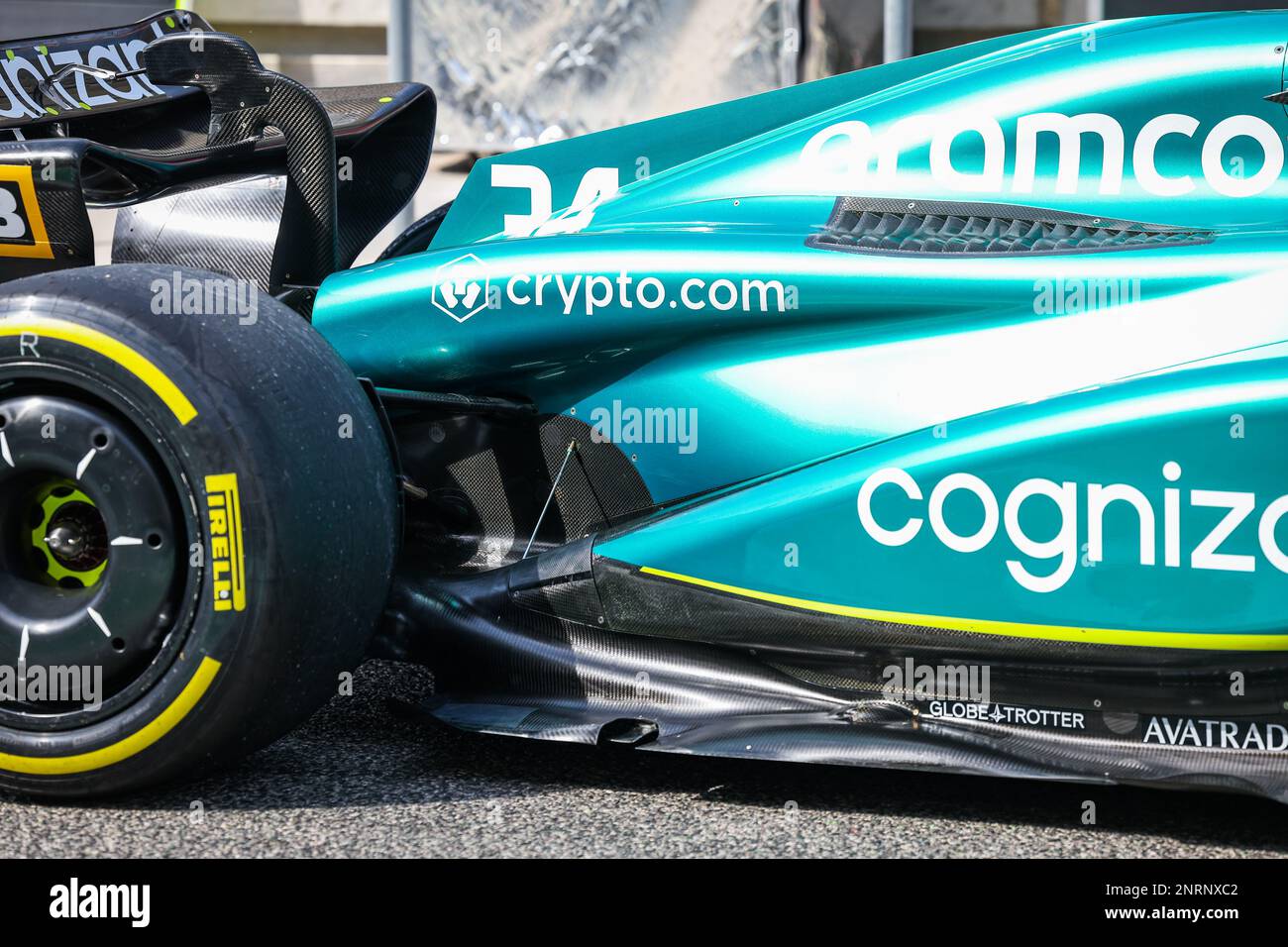 Aston Martin F1 Team AMR23, mechanical detail of the floor and engine ...