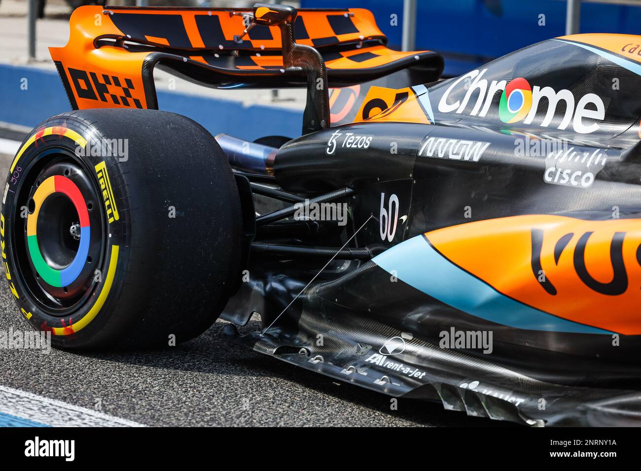 McLaren F1 Team MCL60, mechanical detail of the floor, sidepod, rear suspension and engine cover ...