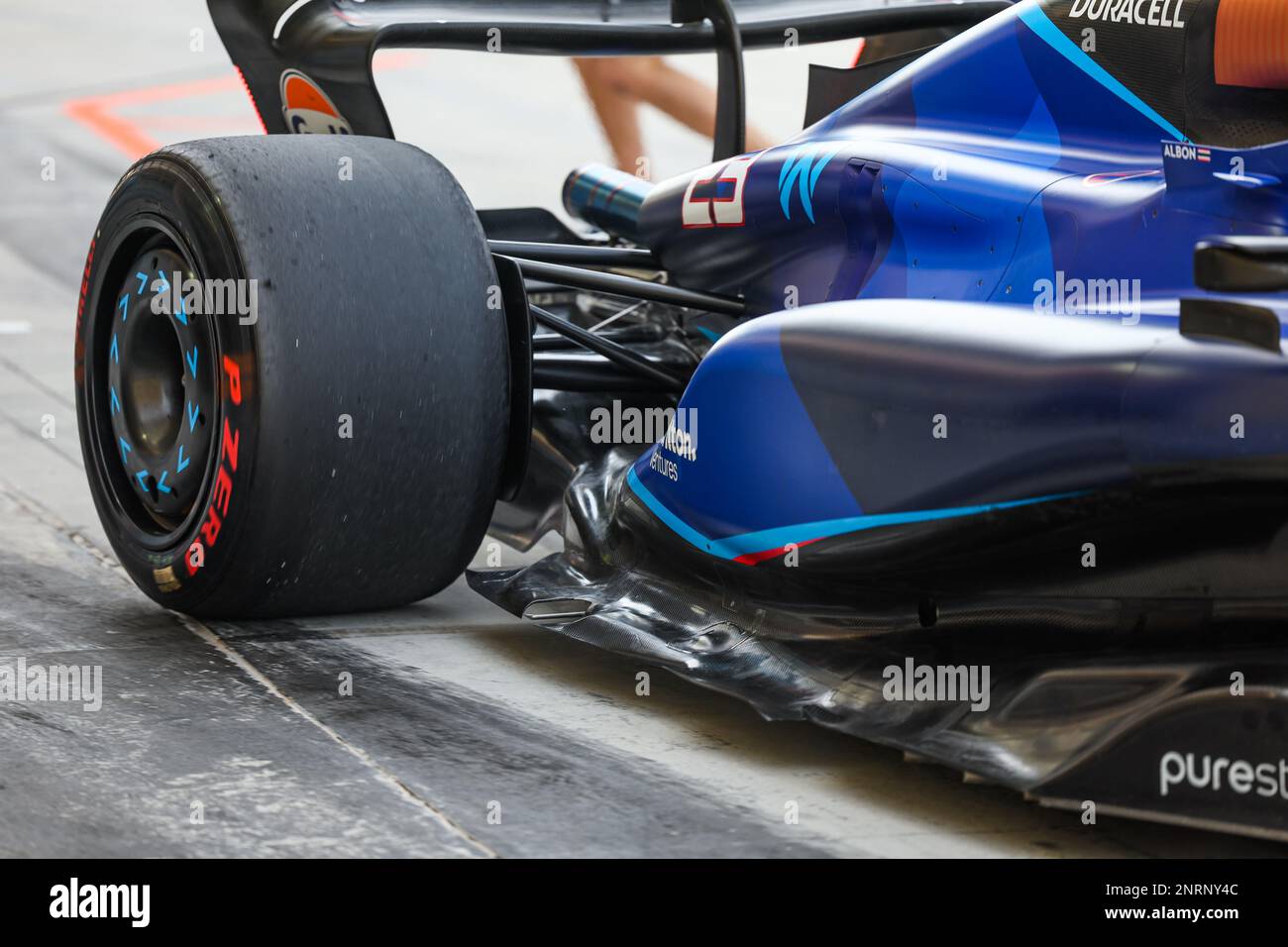 Williams Racing FW45, mechanical detail of the floor, sidepod, rear ...