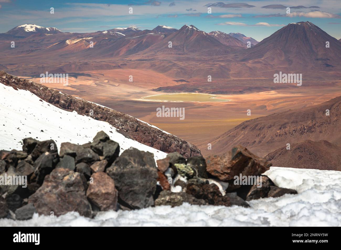 Lascar Volcano in Atacama Desert dramatic volcanic landscape at Sunset ...