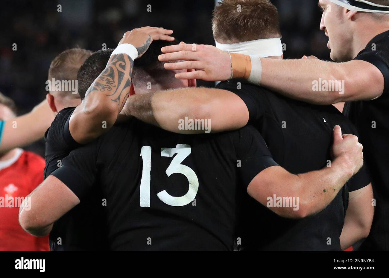 New Zealand's Ryan Crotty (13) reacts after scoring try during the ...