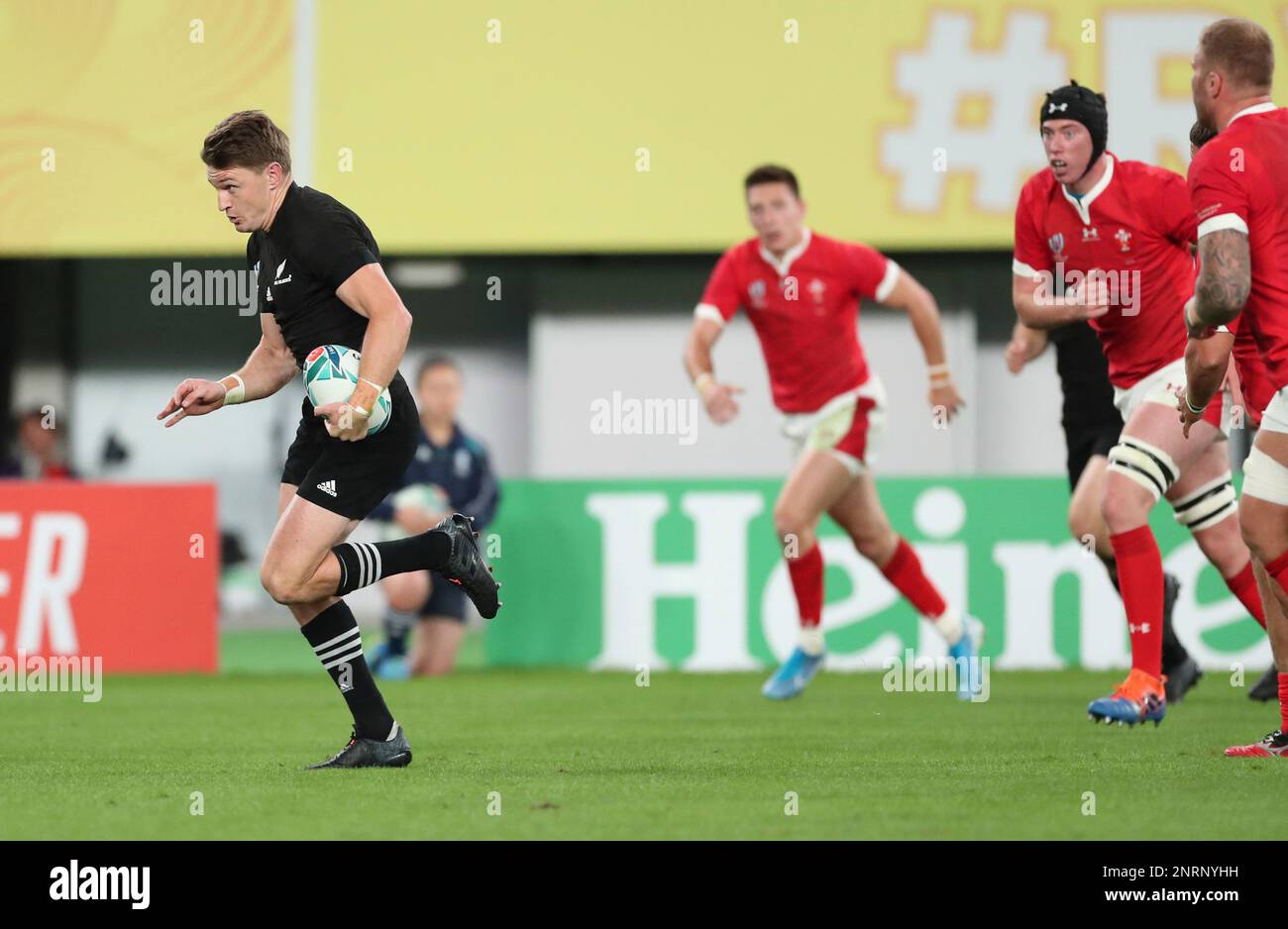 New Zealand's Beauden Barrett scores team's second try during the first ...