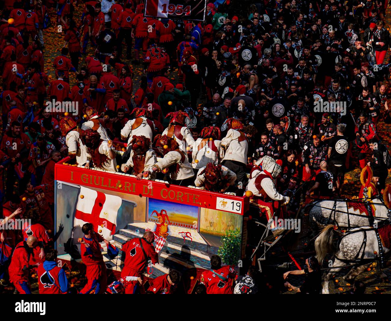 The historical carnival of ivrea 2023 Stock Photo - Alamy