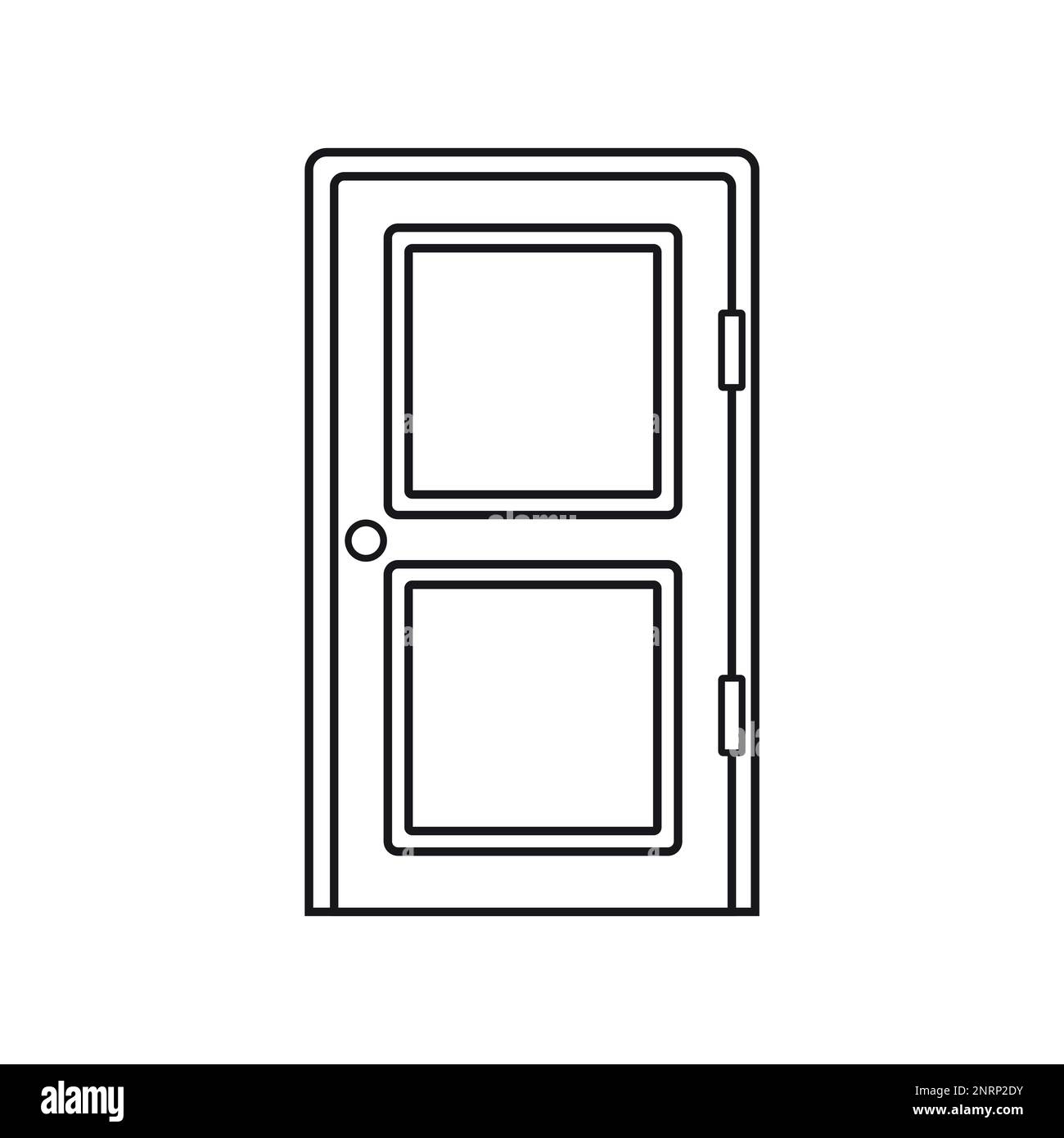 Vector flat outline door icon isolated on white background Stock Vector ...