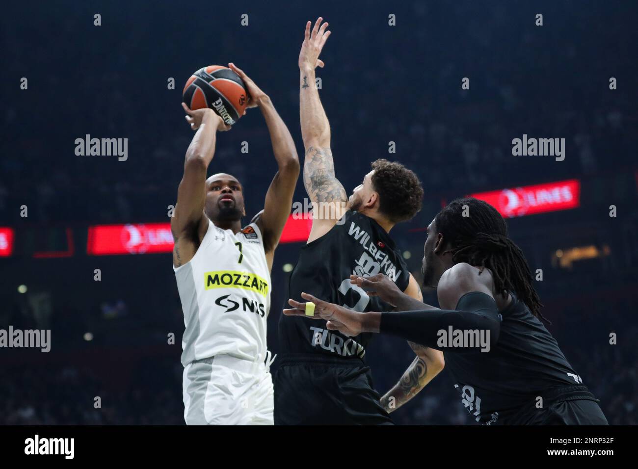Belgrade, Serbia, 23 February 2023. Kevin Punter of Partizan Mozzart ...