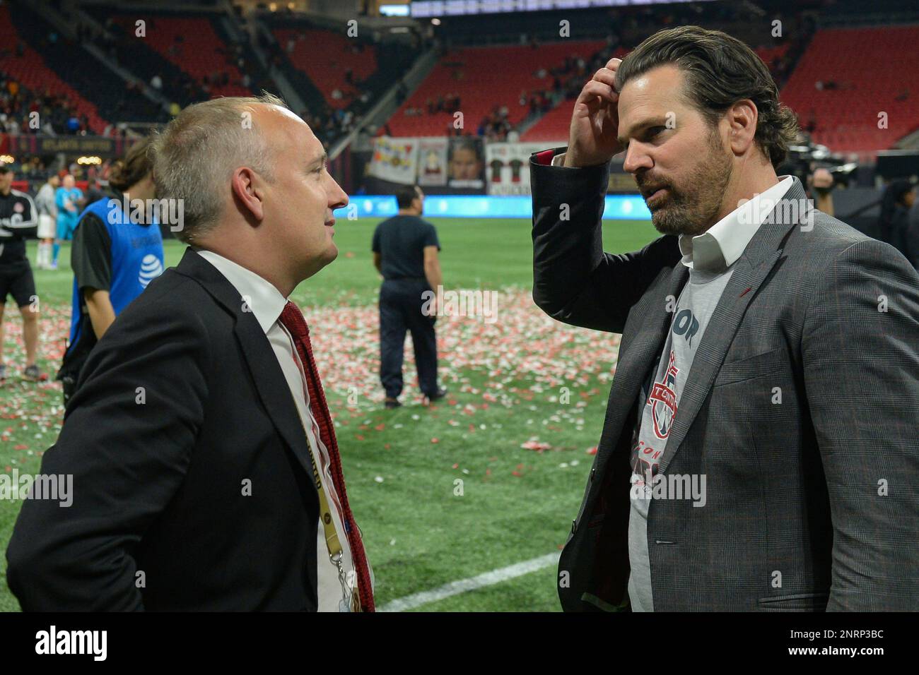 ATLANTA, GA - OCTOBER 30: Toronto head coach Greg Vanney (right) talks ...