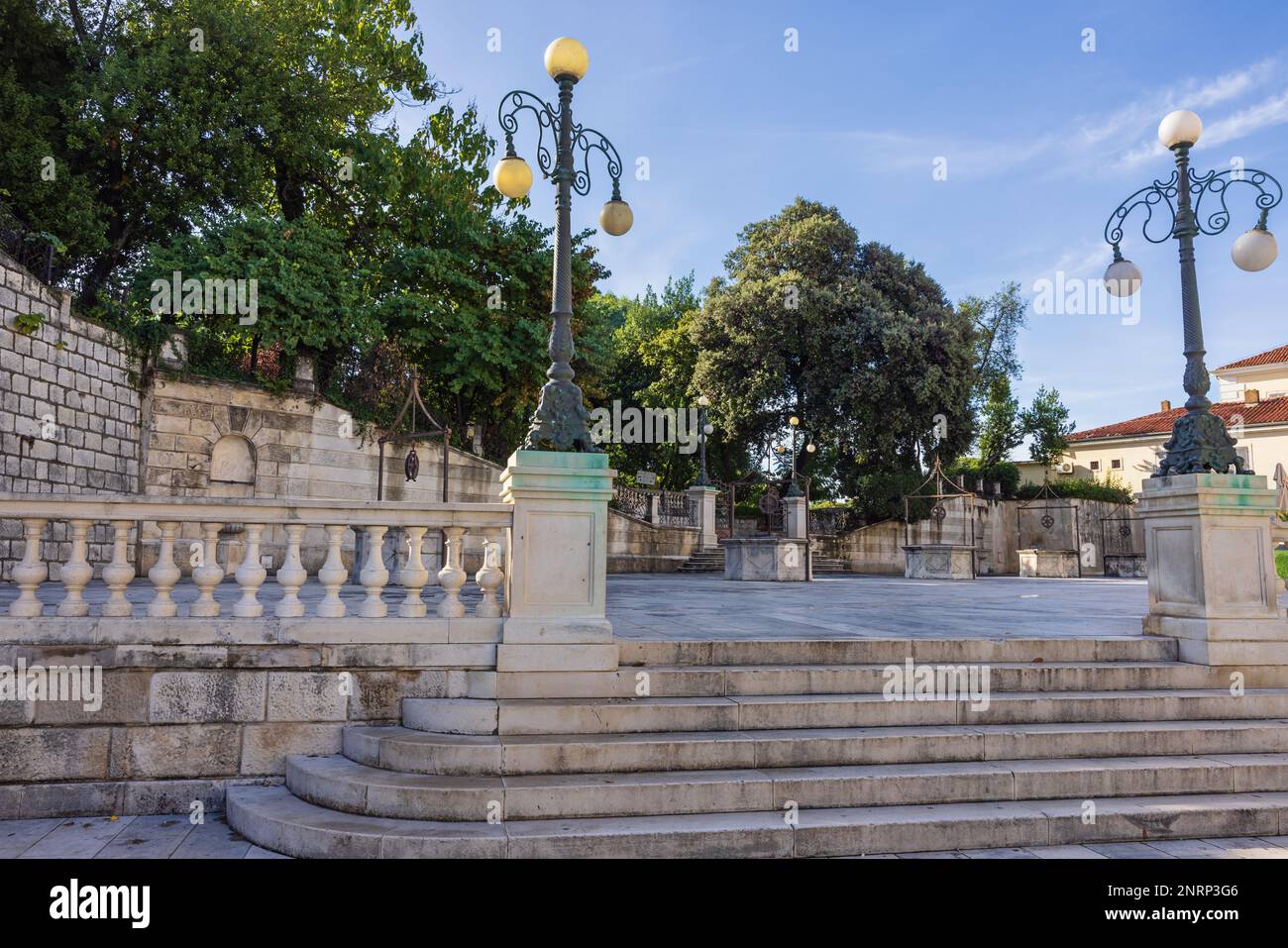 The Five Wells Square with the Queen Jelena Madijevka park in the ...