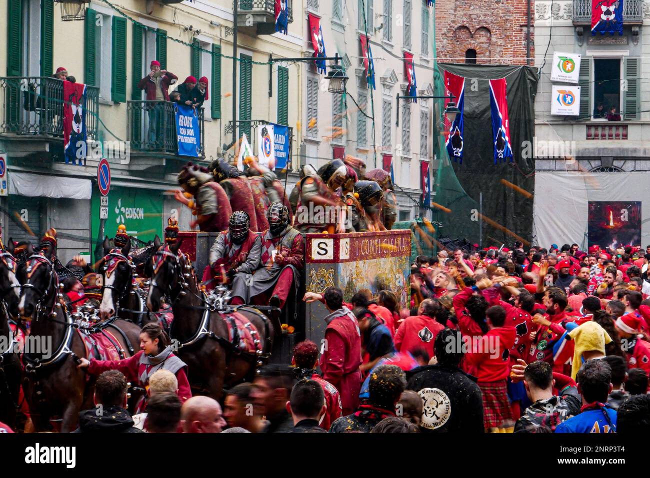 The historical carnival of ivrea 2023 Stock Photo - Alamy