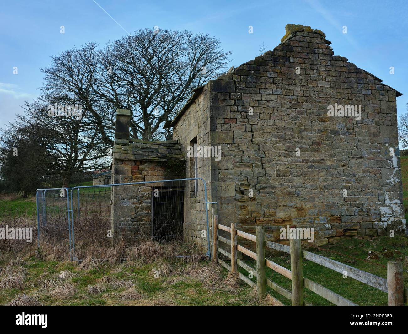Fenced off and dangerous a derelict and abandoned school house rural ...