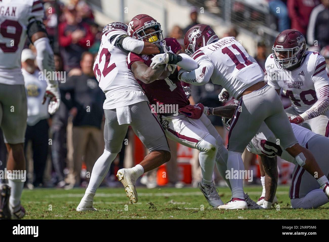 COLLEGE STATION, TX - OCTOBER 26: Mississippi State Bulldogs safeties ...