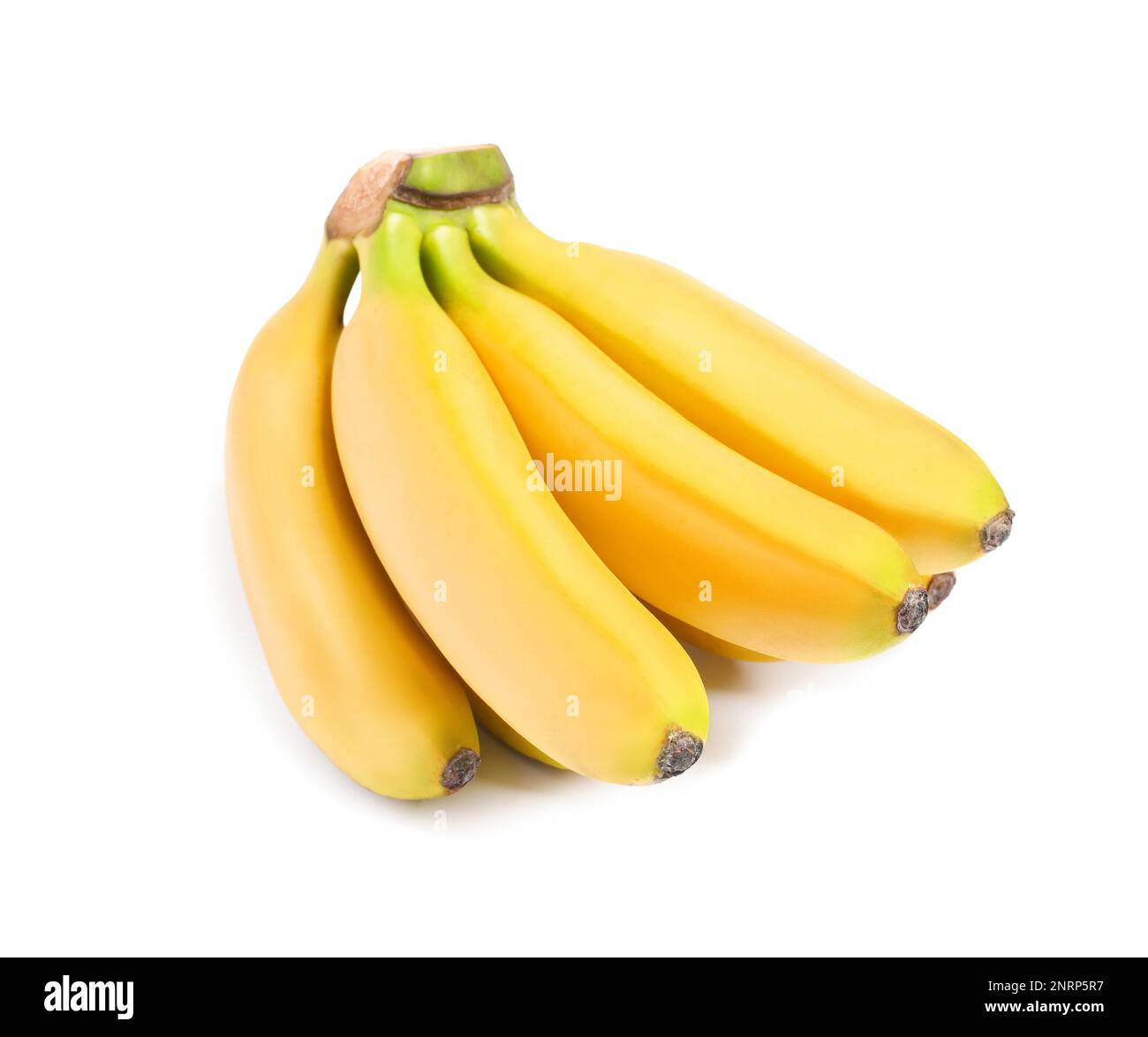 Cluster of ripe baby bananas on white background Stock Photo - Alamy