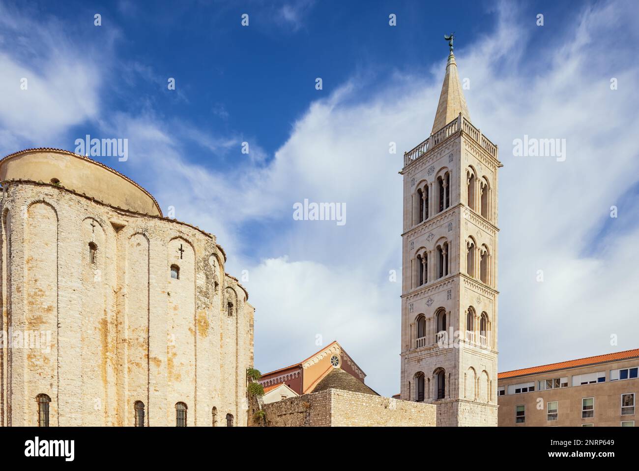 The Cathedral tower and the Church of St. Donatus originally named ...