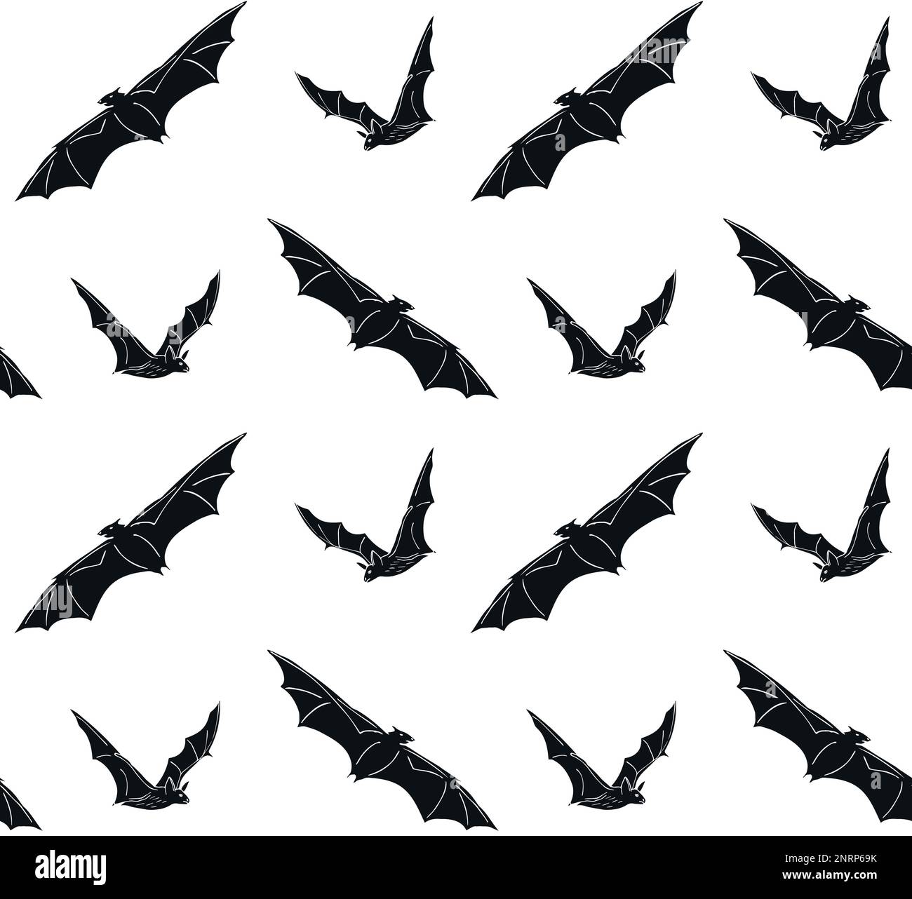 Vector seamless pattern of hand drawn sketch doodle black bat isolated ...