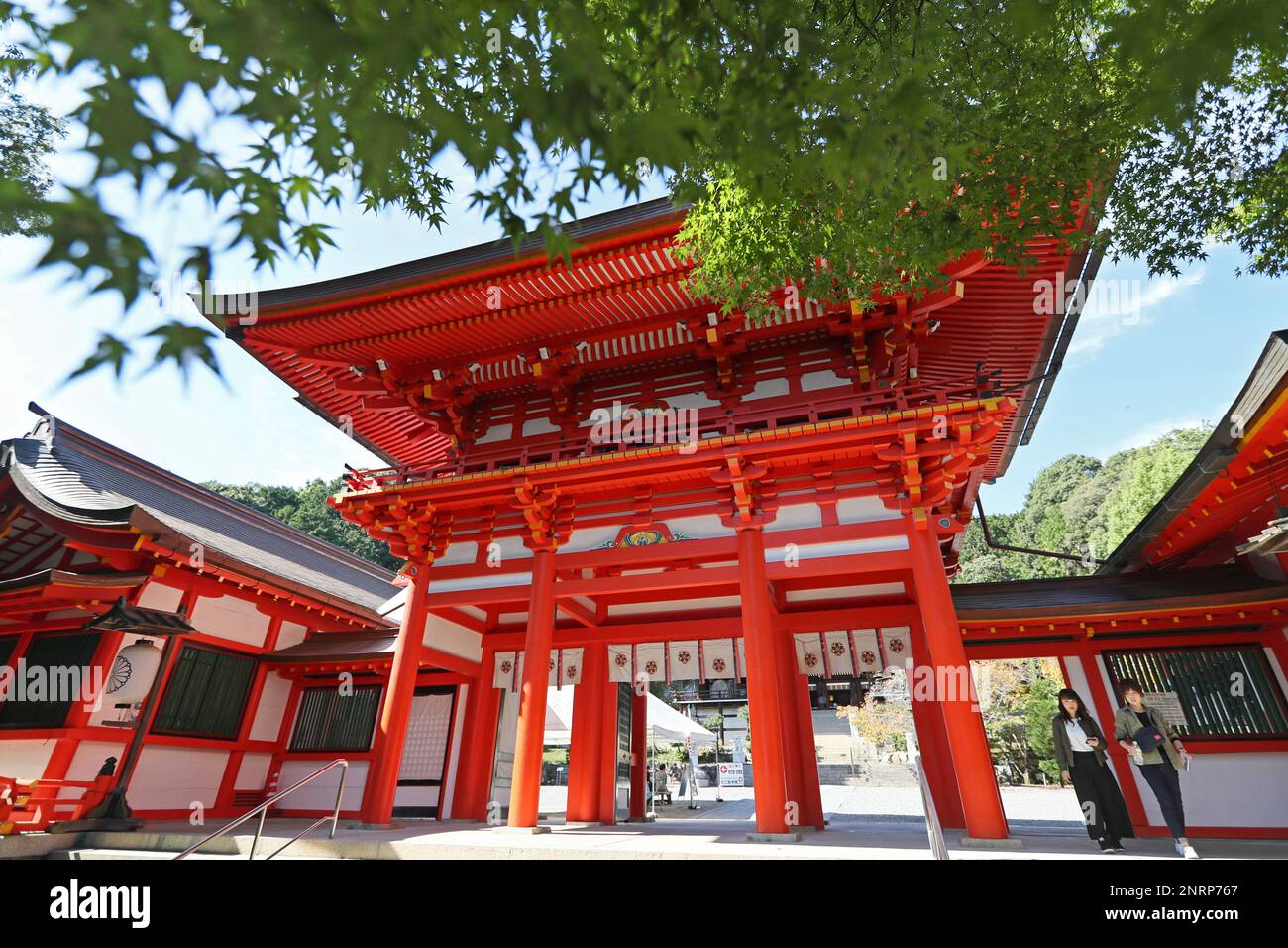 A picture taken on Oct. 28, 2019 shows Omi Jingu Shrine in Otsu, Shiga ...