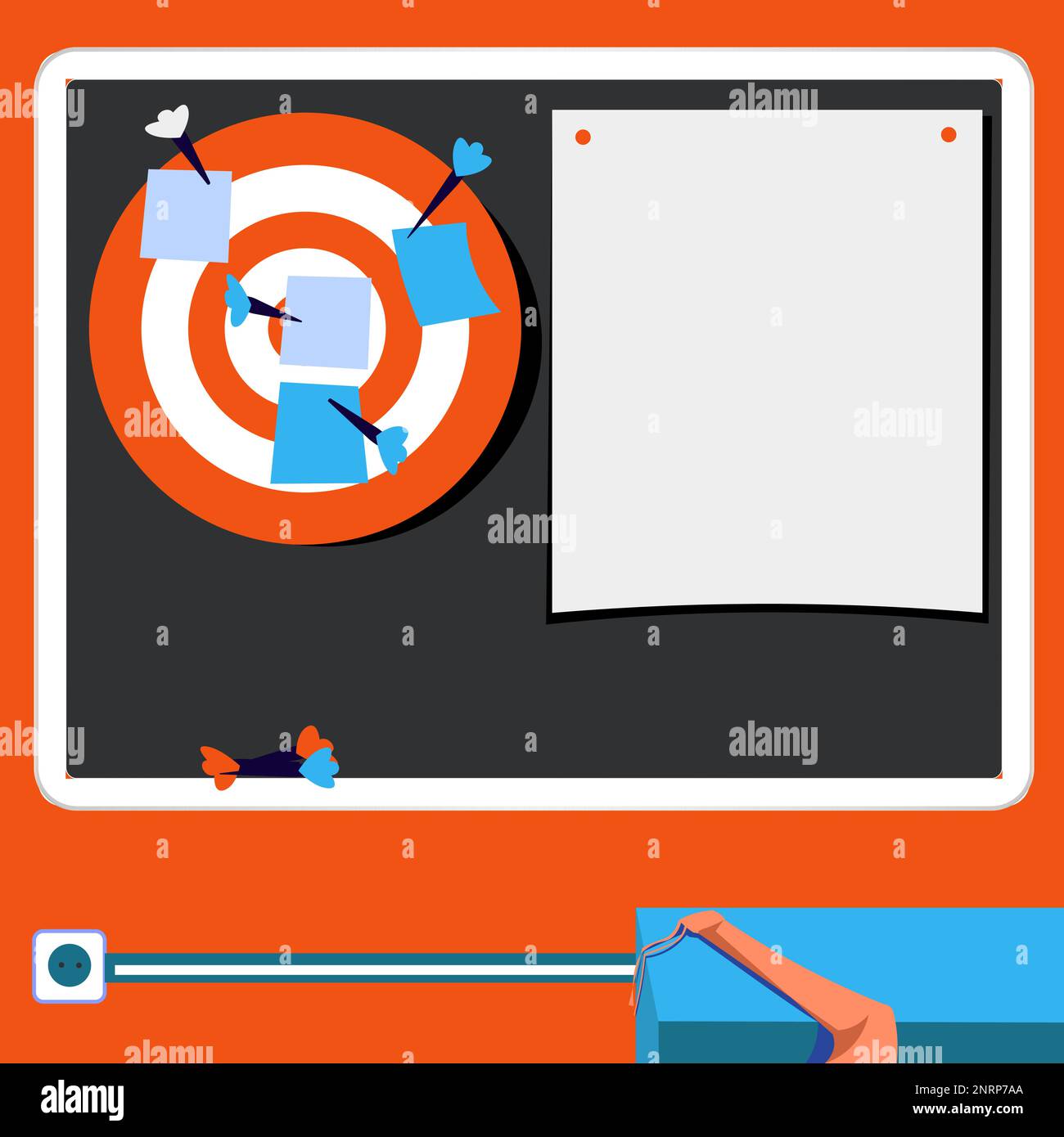 Vector illustration with school whiteboard. Papers contain brand new ...