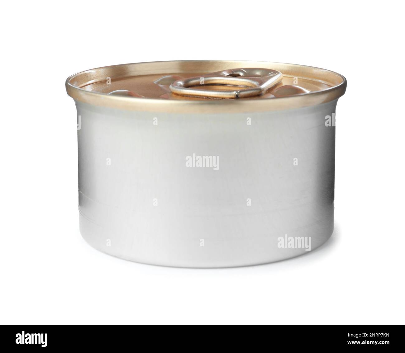 Tin can of wet pet food isolated on white Stock Photo - Alamy
