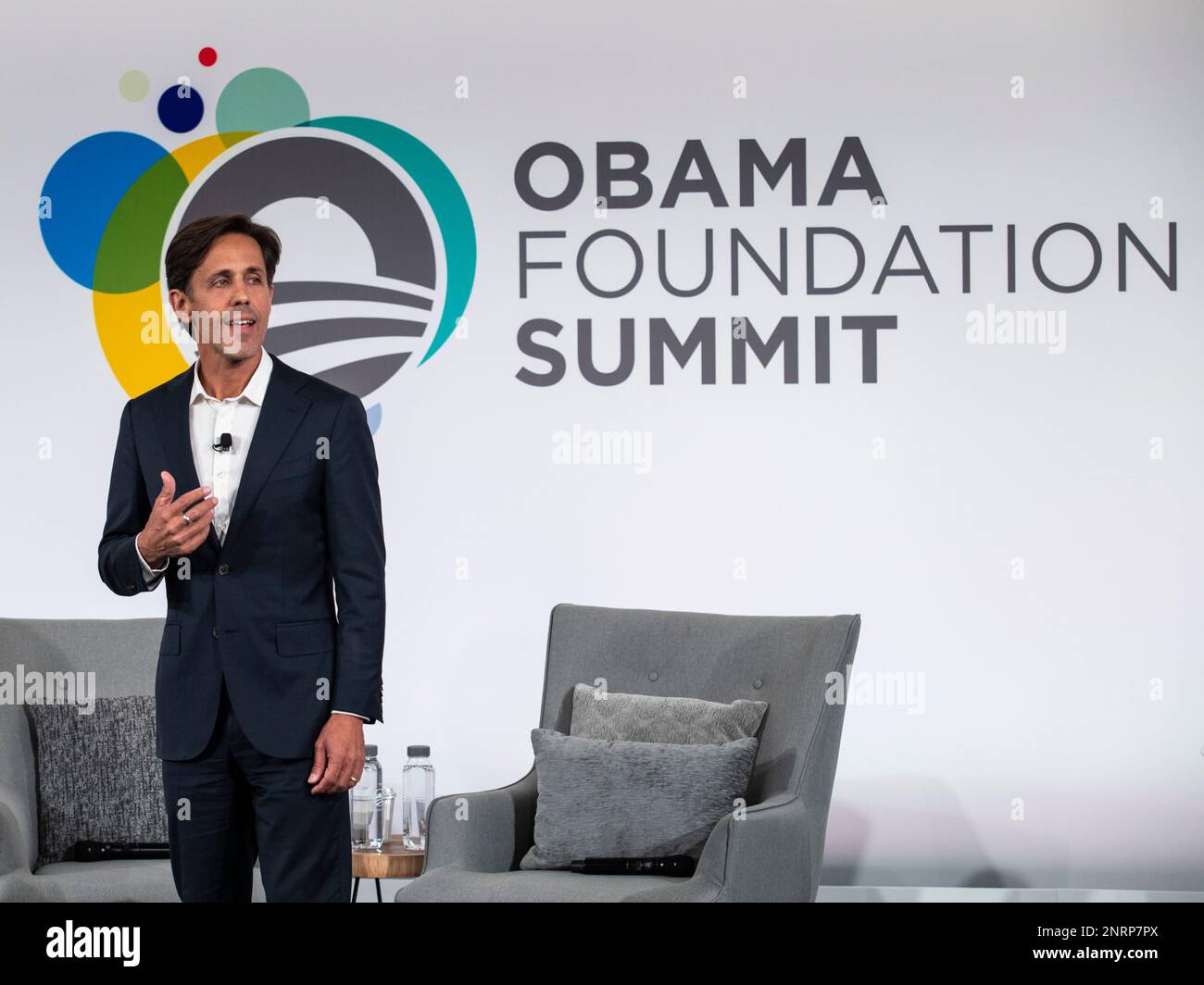 Obama Foundation CEO David Simas speaks during the Obama Foundation ...