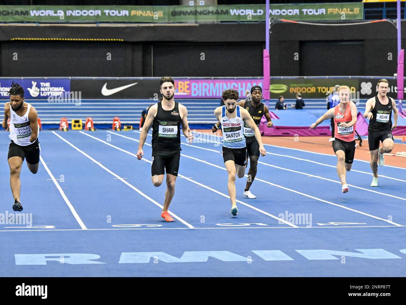 Birmingham, UK, 25 February 2023. Zac SHAW (GBR) Wins the Mens Para 60M ...