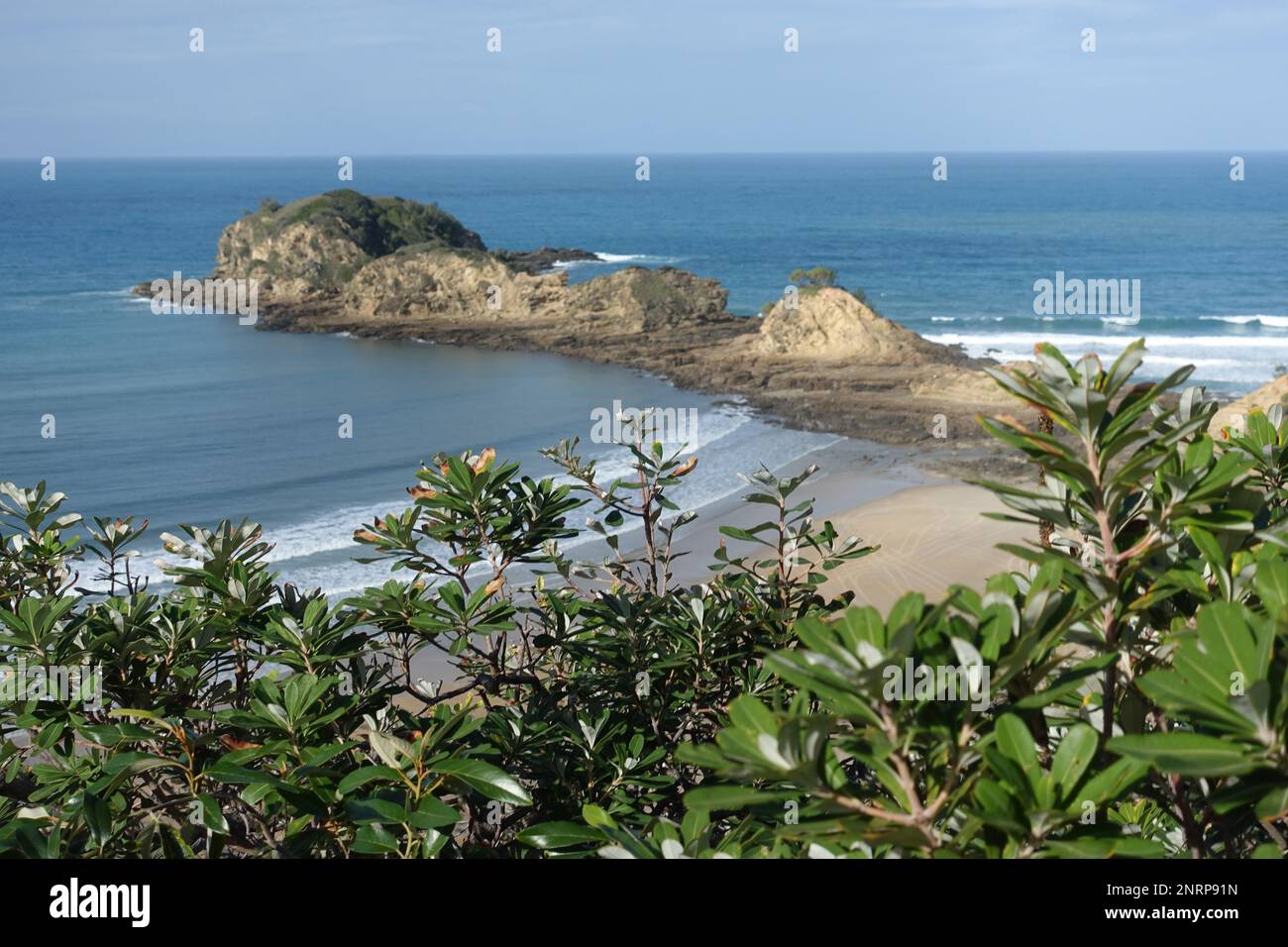 View looking down at Five Rocks in Byfield National Park Stock Photo ...