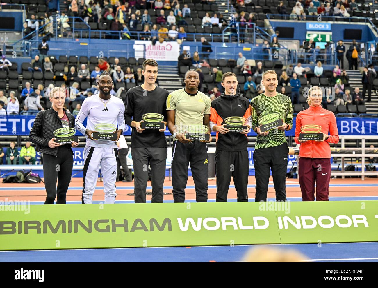 Birmingham, UK, 25 February 2023. World Indoor Tour Title Winners - (L ...