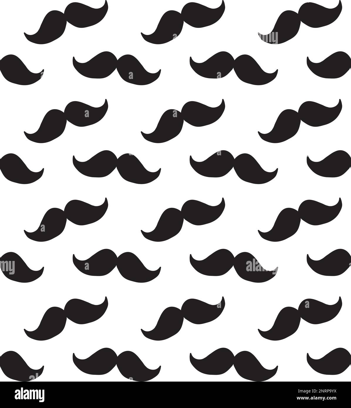 Vector seamless pattern of hand drawn sketch doodle mustache silhouette ...