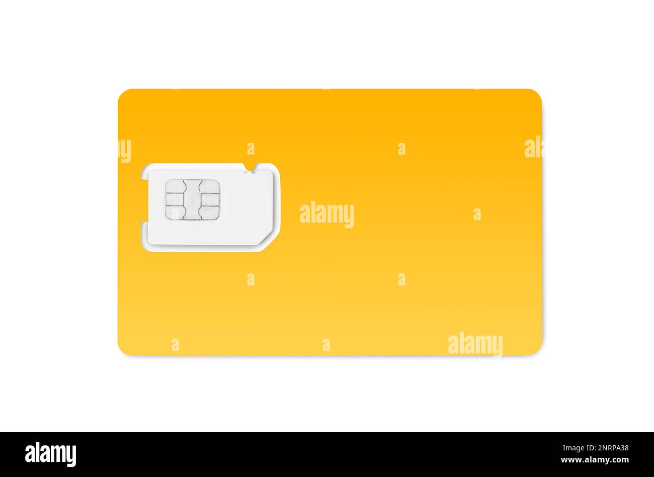 Modern yellow SIM card isolated on white, top view Stock Photo - Alamy