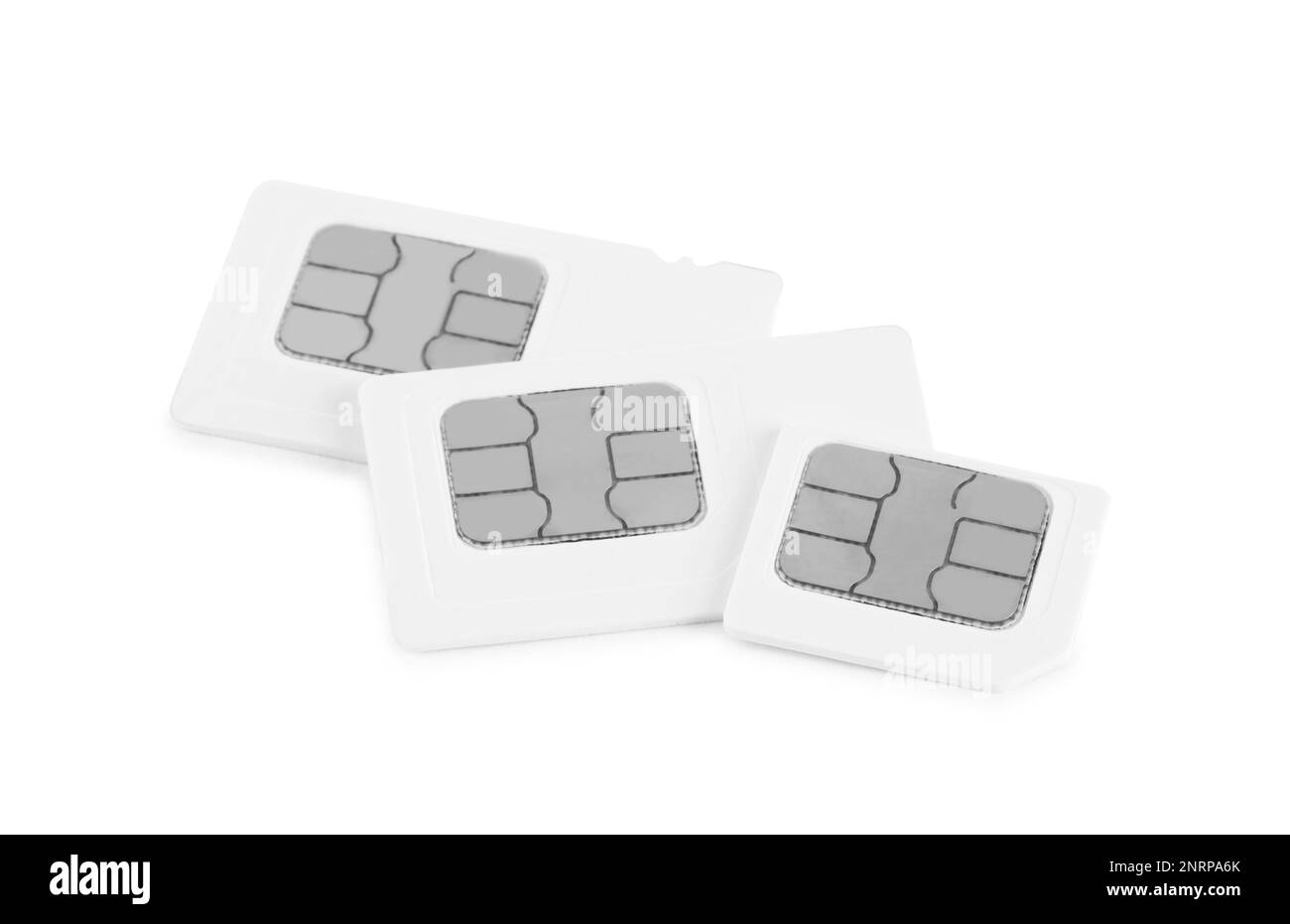 Mini and micro SIM cards on white background Stock Photo - Alamy