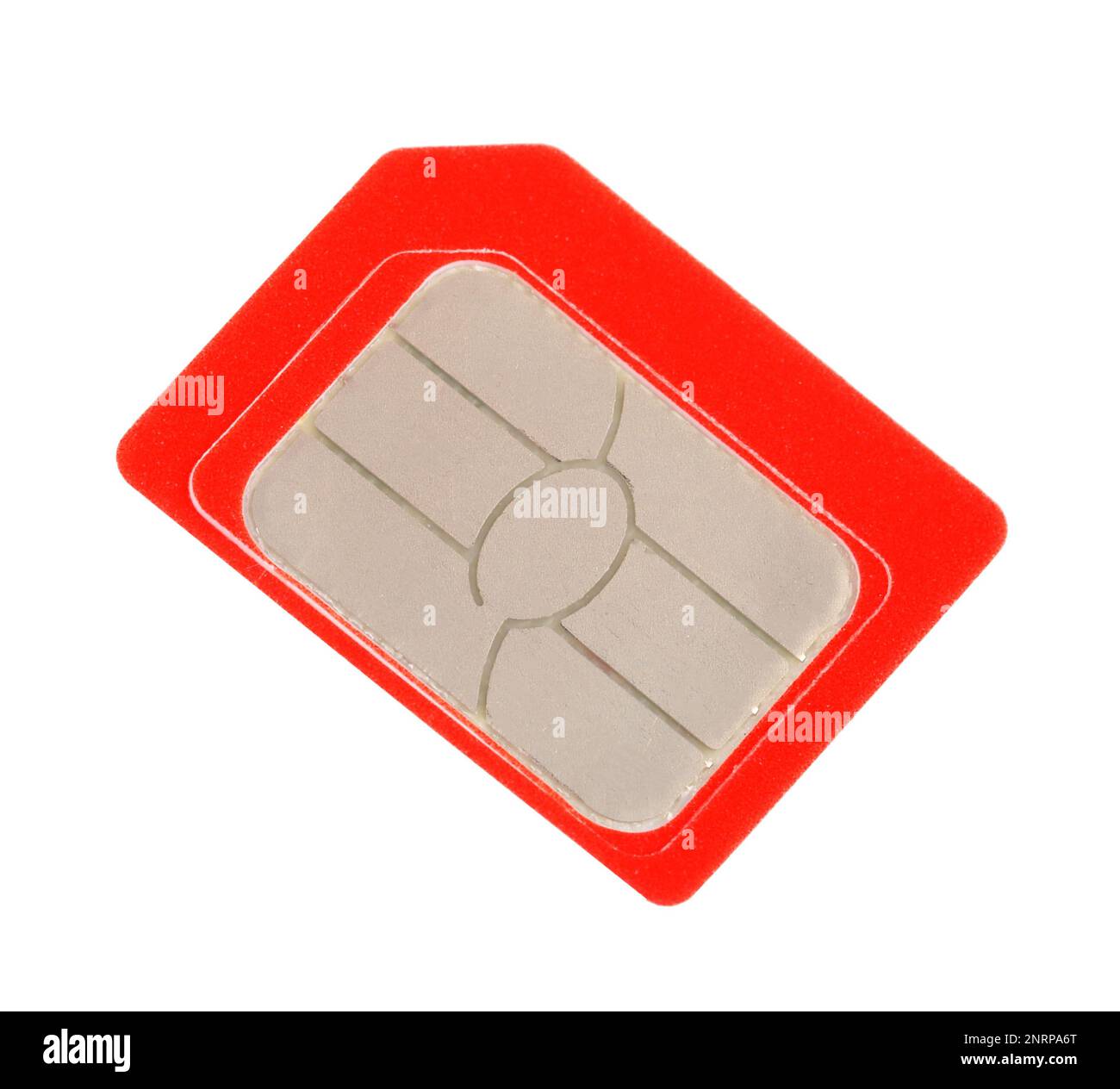 Modern red SIM card isolated on white Stock Photo - Alamy