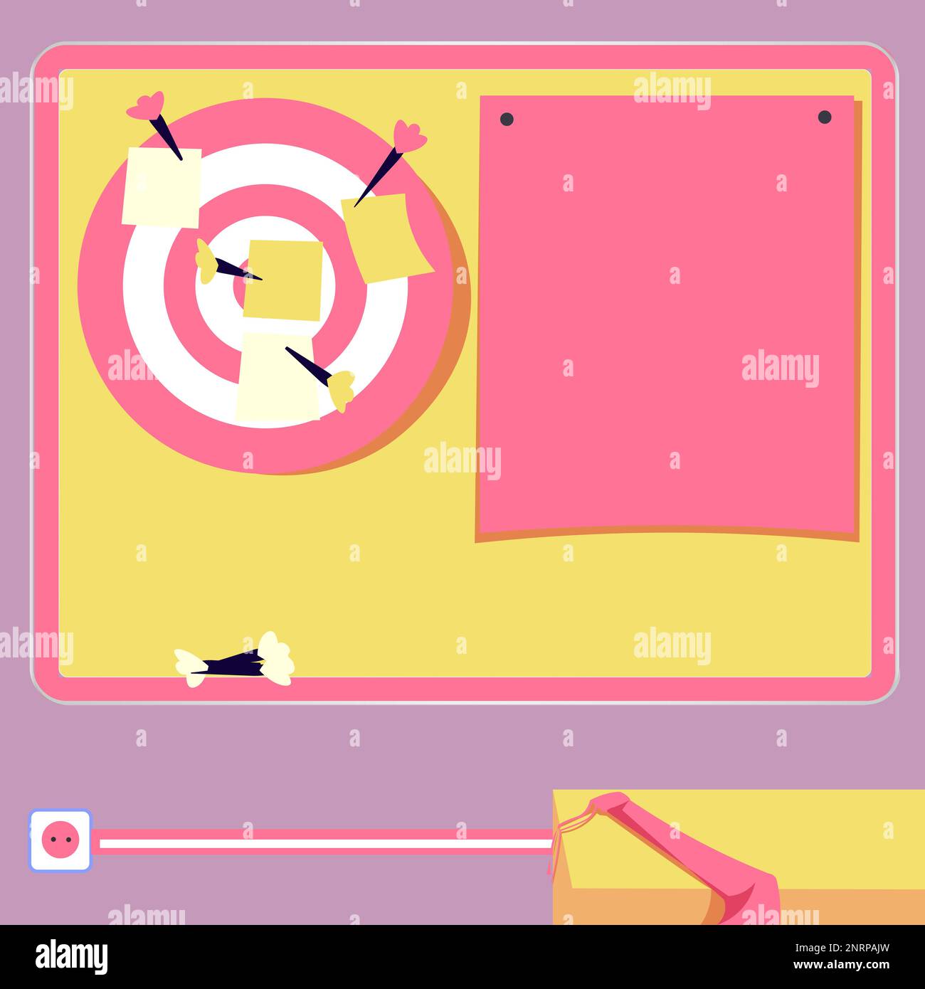 Vector illustration with school whiteboard. Papers contain brand new ...