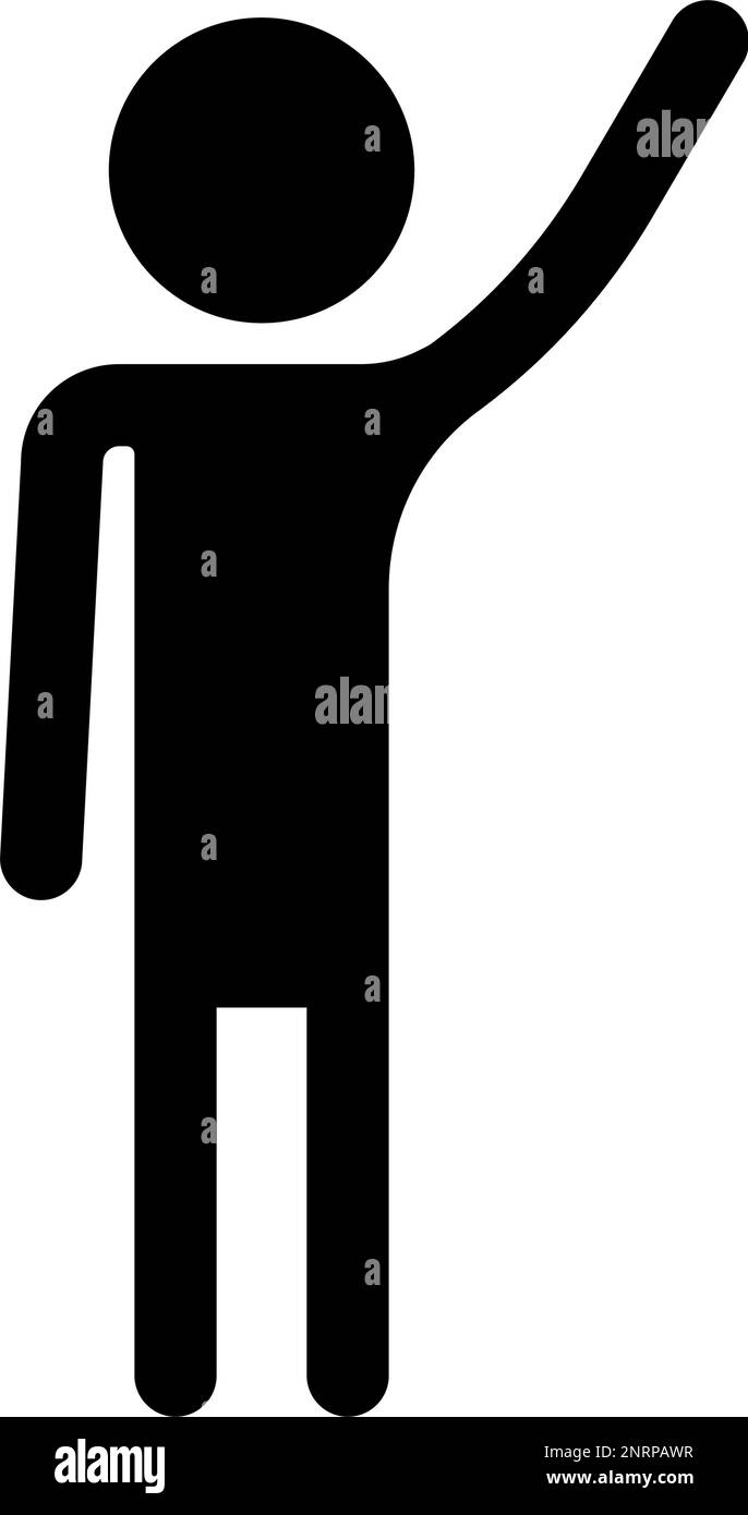 Silhouette man hand raised vector hi-res stock photography and images ...